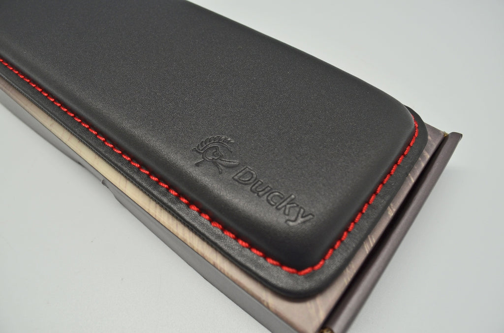 Ducky TKL Leather Wrist Rest with Red Stitching
