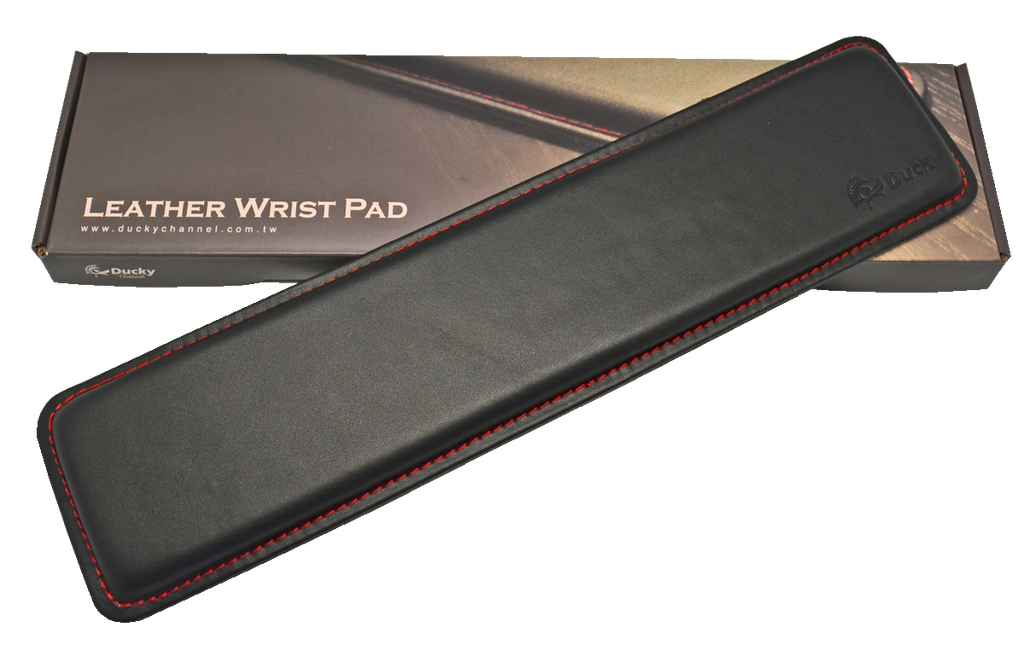 Ducky TKL Leather Wrist Rest with Red Stitching