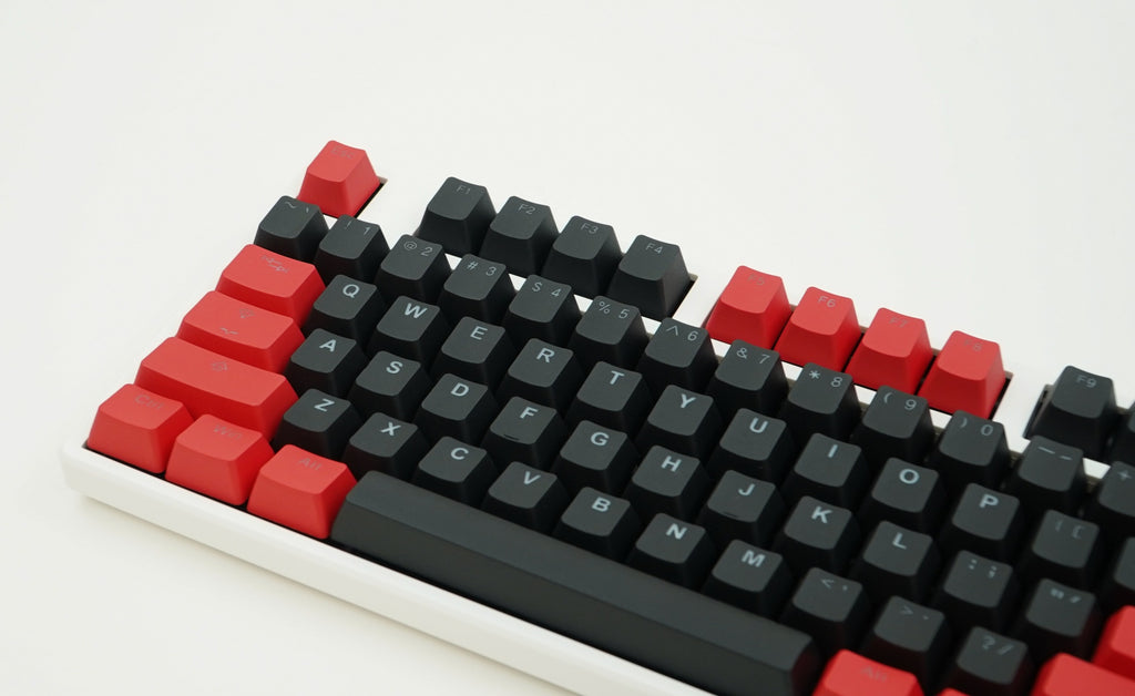 Tai-Hao Red / Black 104 Key OEM Profile PBT Double Shot Backlit Keycap