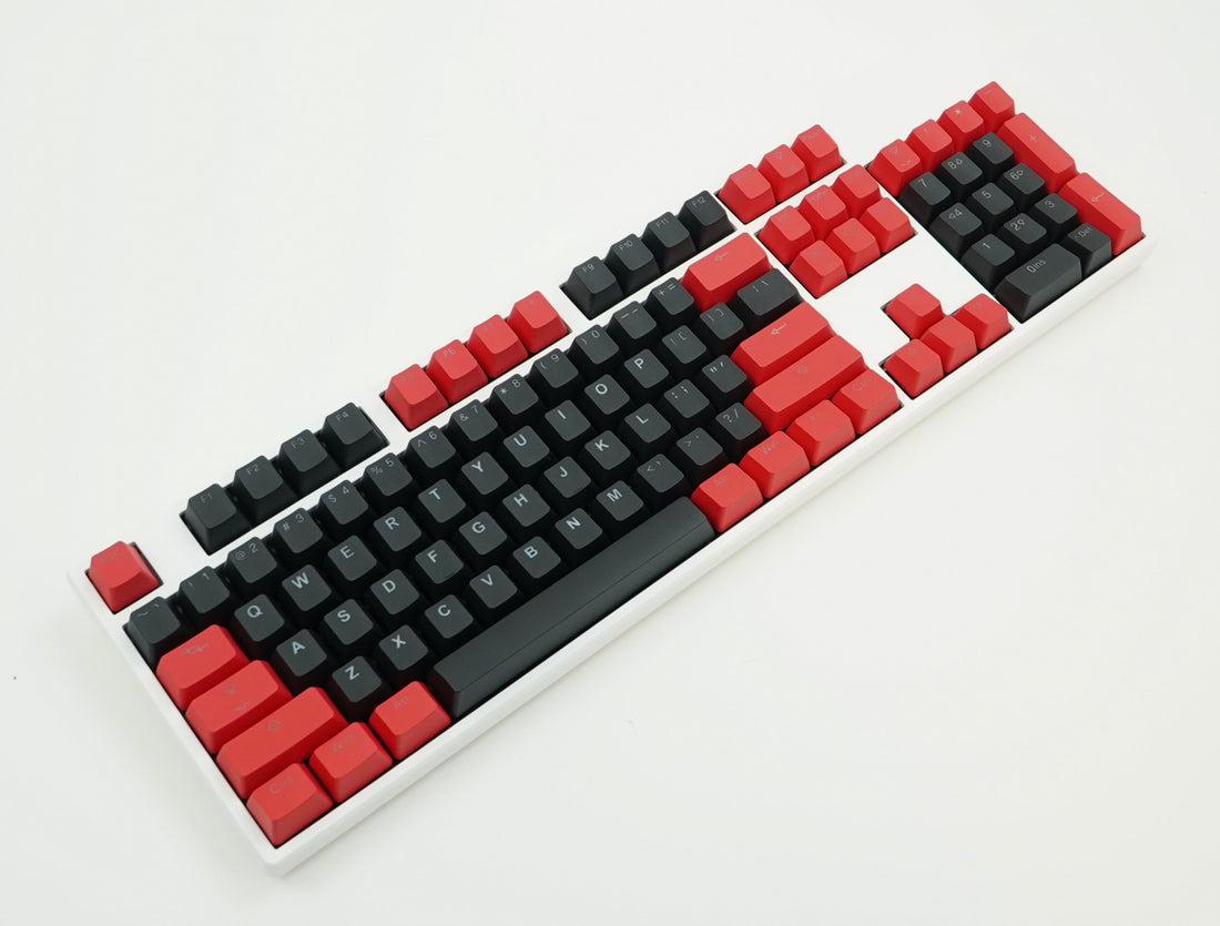 Tai-Hao Red / Black 104 Key OEM Profile PBT Double Shot Backlit Keycap
