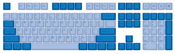 Varmilo Blue / Light Blue 108 Key Varmilo Profile Dye Sub PBT Keycap S