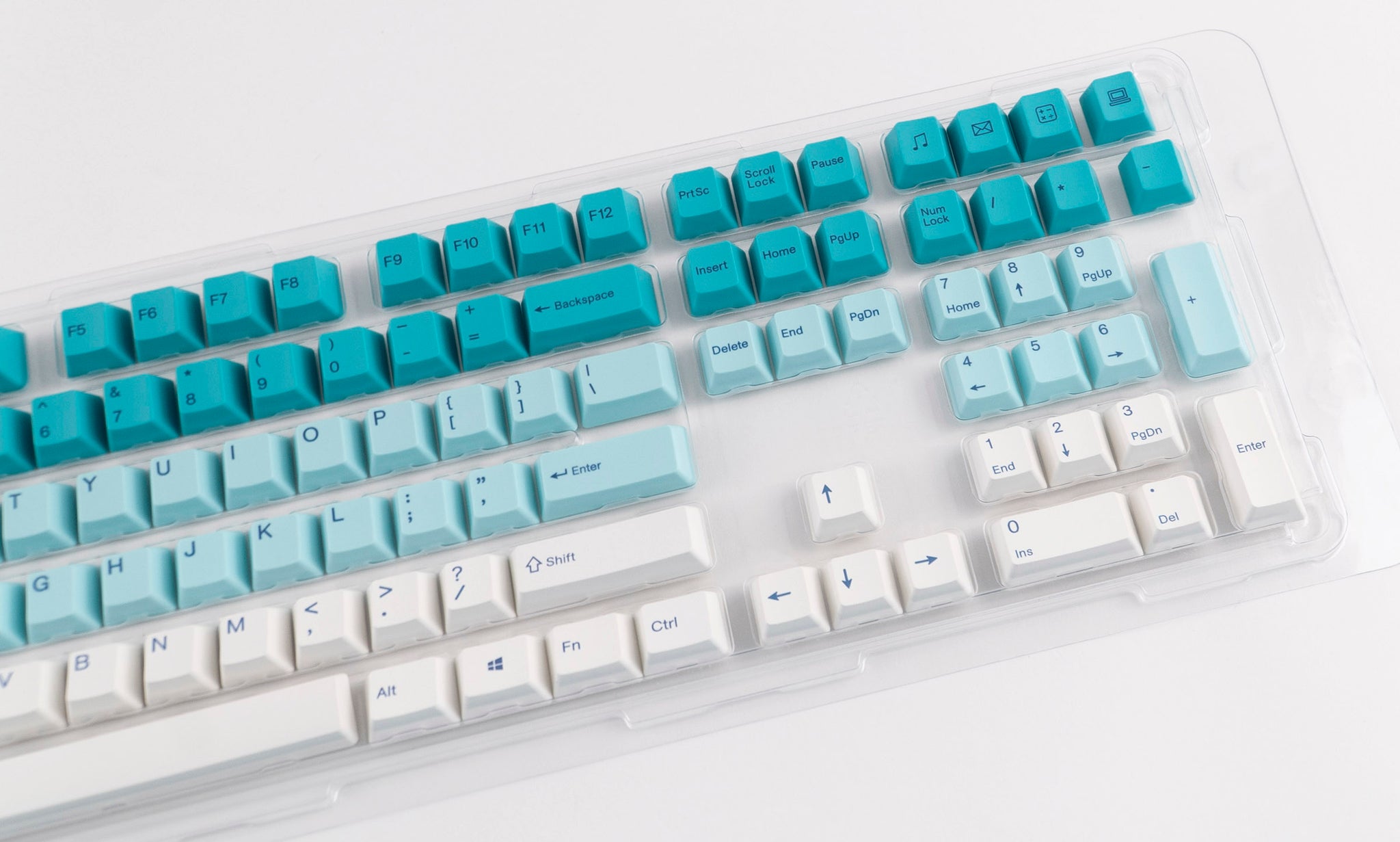 Varmilo Teal / White 108 Key Varmilo Profile Dye Sub PBT Keycap Set