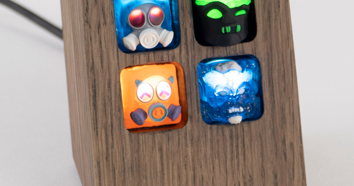 MK Custom 4-Key Wooden Backlit Artisan Keycap Display