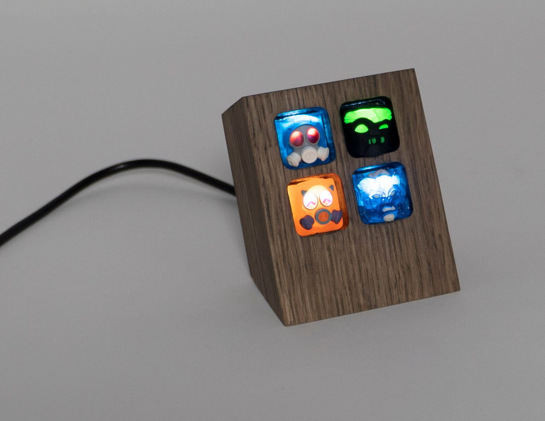MK Custom 4-Key Wooden Backlit Artisan Keycap Display