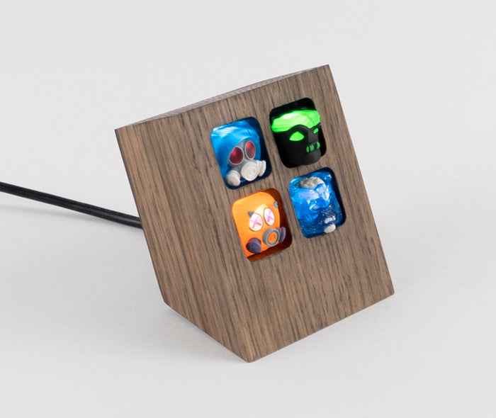 MK Custom 4-Key Wooden Backlit Artisan Keycap Display