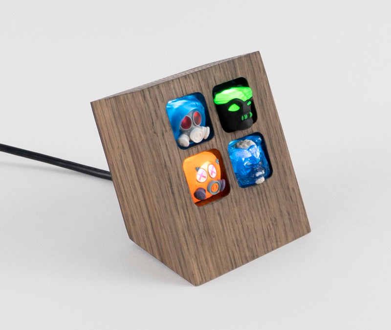 MK Custom 4-Key Wooden Backlit Artisan Keycap Display