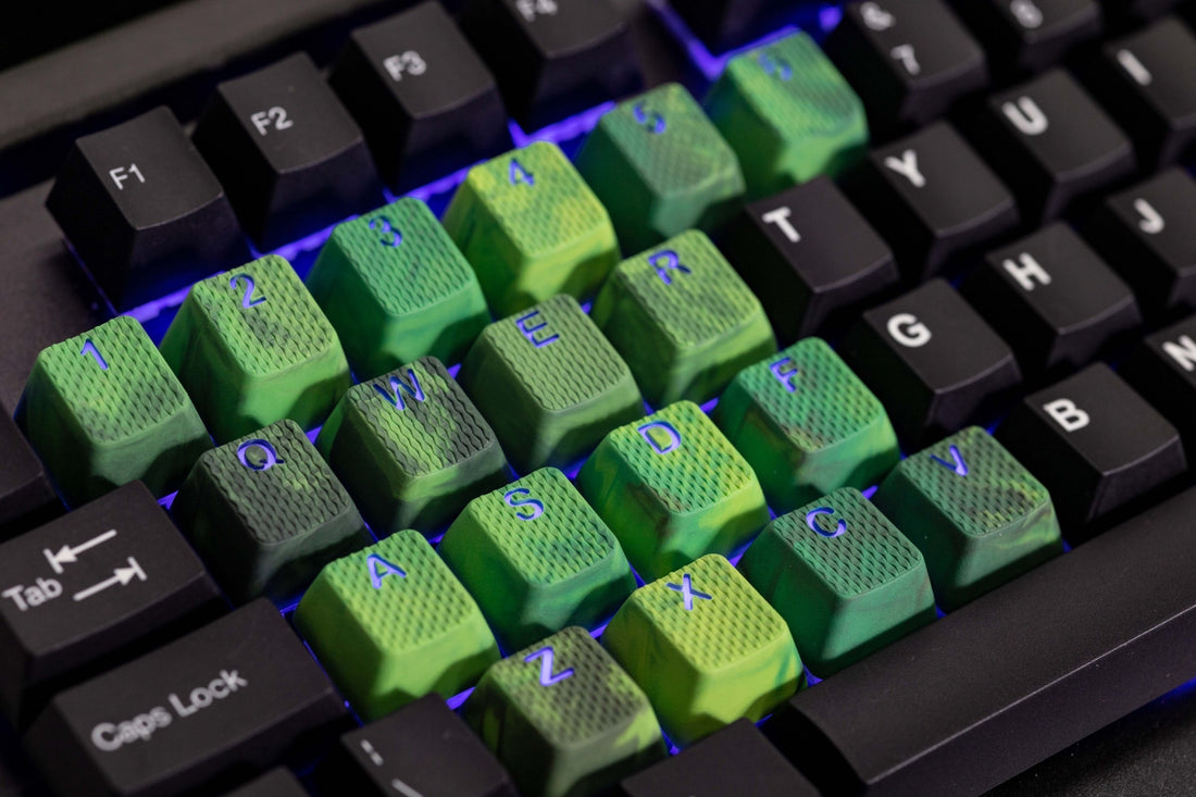 Tai-Hao Green Camo 23 Key OEM Profile TPR Rubberized Gaming Backlit Ke