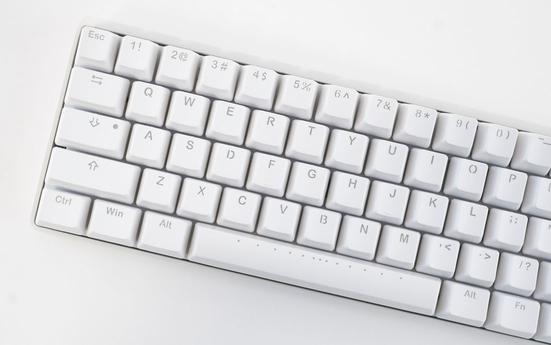 Vortex New POK3R White Aluminum 60% Blue LED Double Shot PBT Mechanica