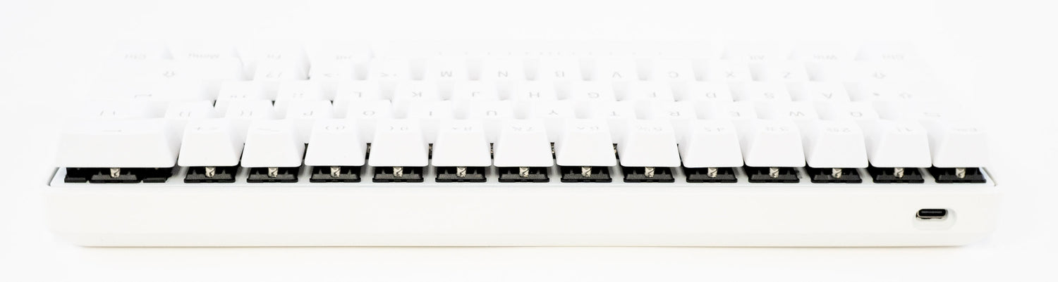 Vortex New POK3R White Aluminum 60% Blue LED Double Shot PBT Mechanica