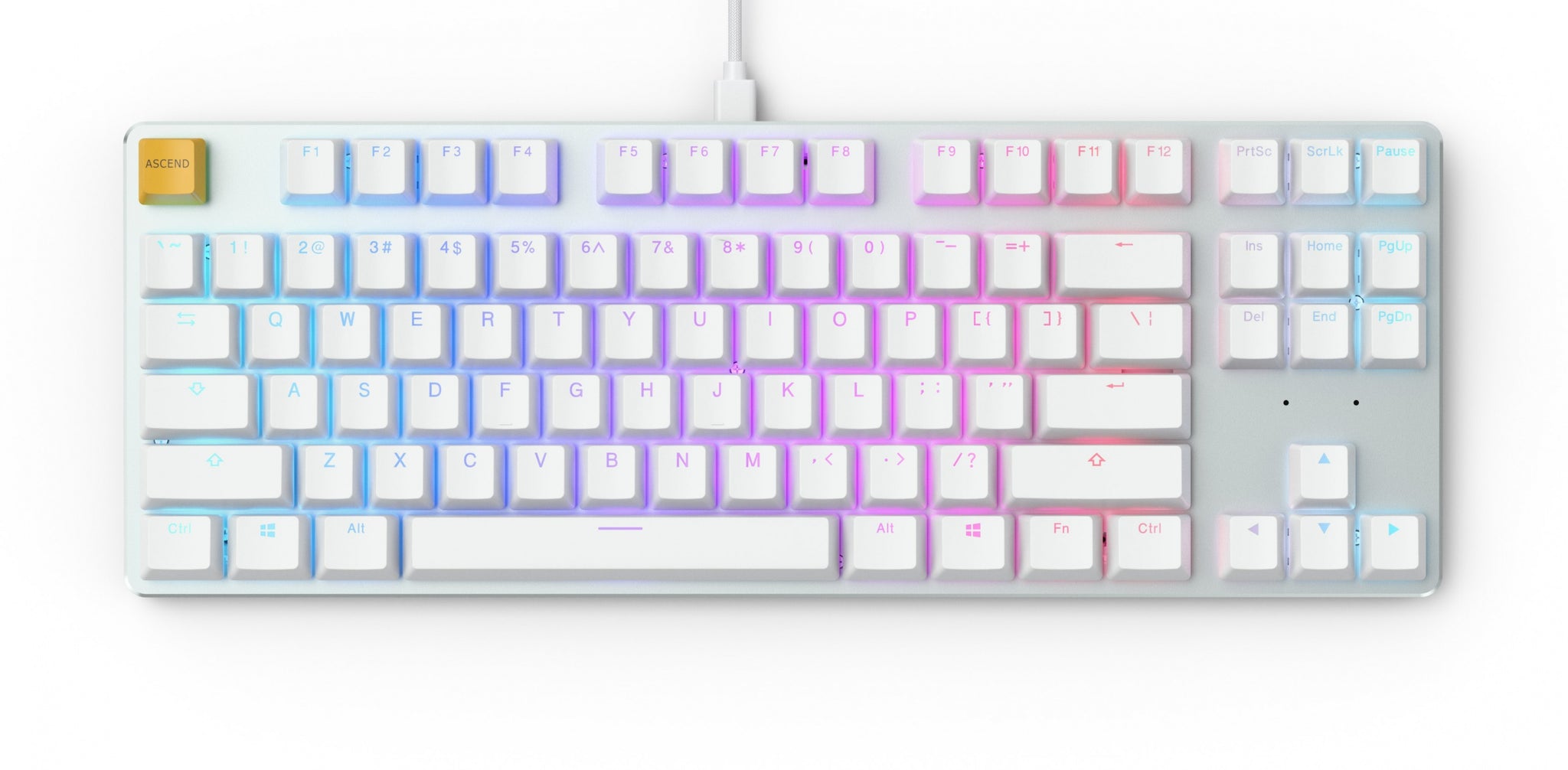 Glorious PC GMMK White Ice TKL RGB LED Double Shot ABS Mechanical Keyb