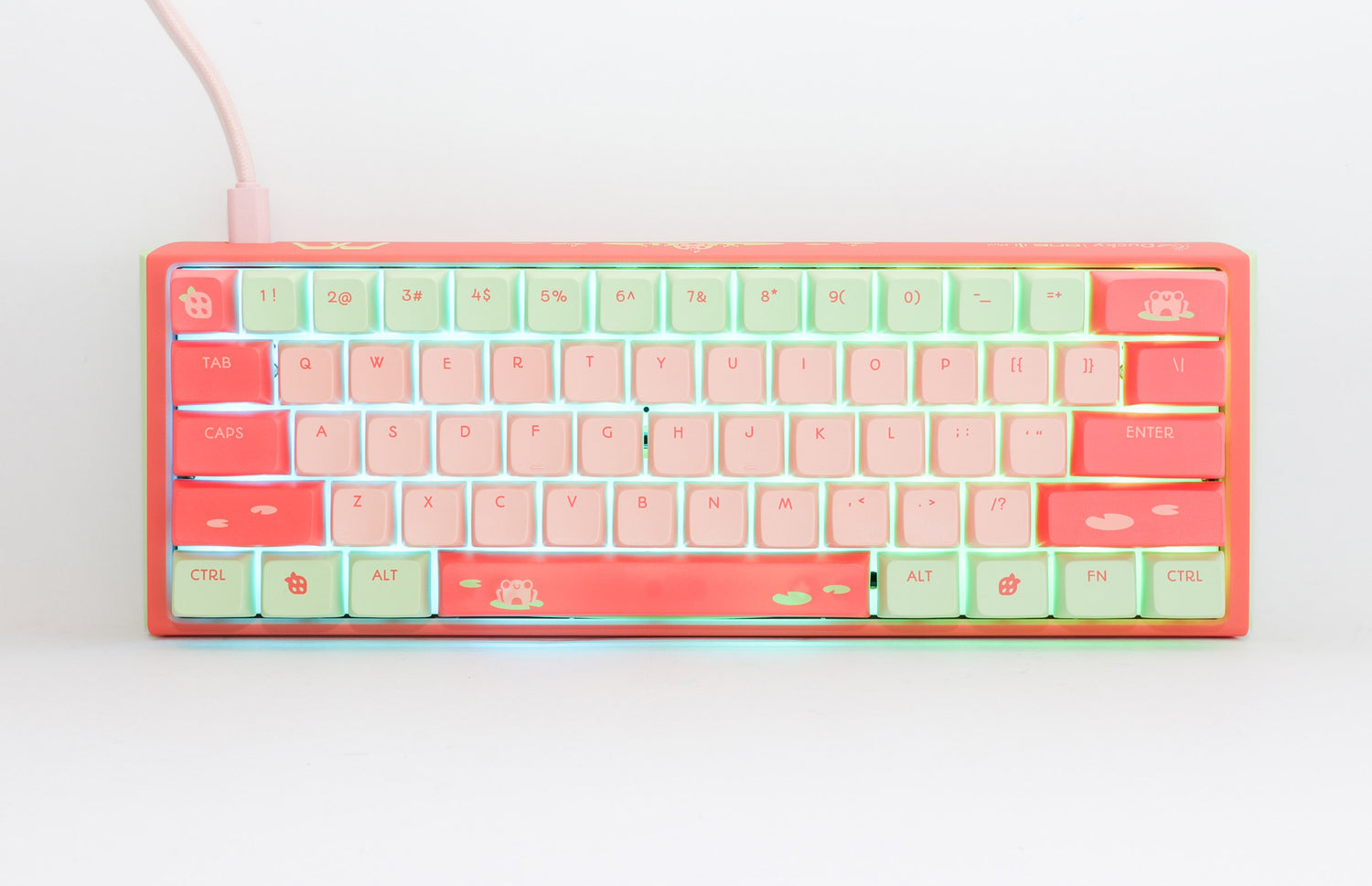 Ducky x MK Strawberry Frog One 3 Mini Hotswap 60% RGB Keyboard w/ Quac