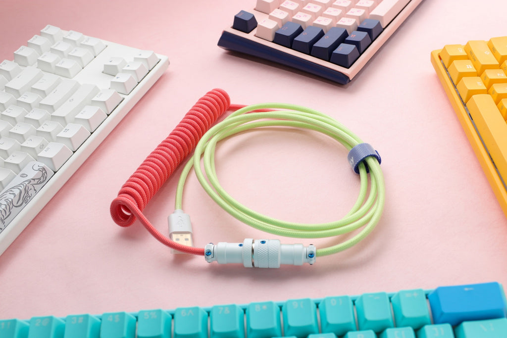 Ducky x MK Strawberry Frog Premicord Custom USB Cable w/ Coil