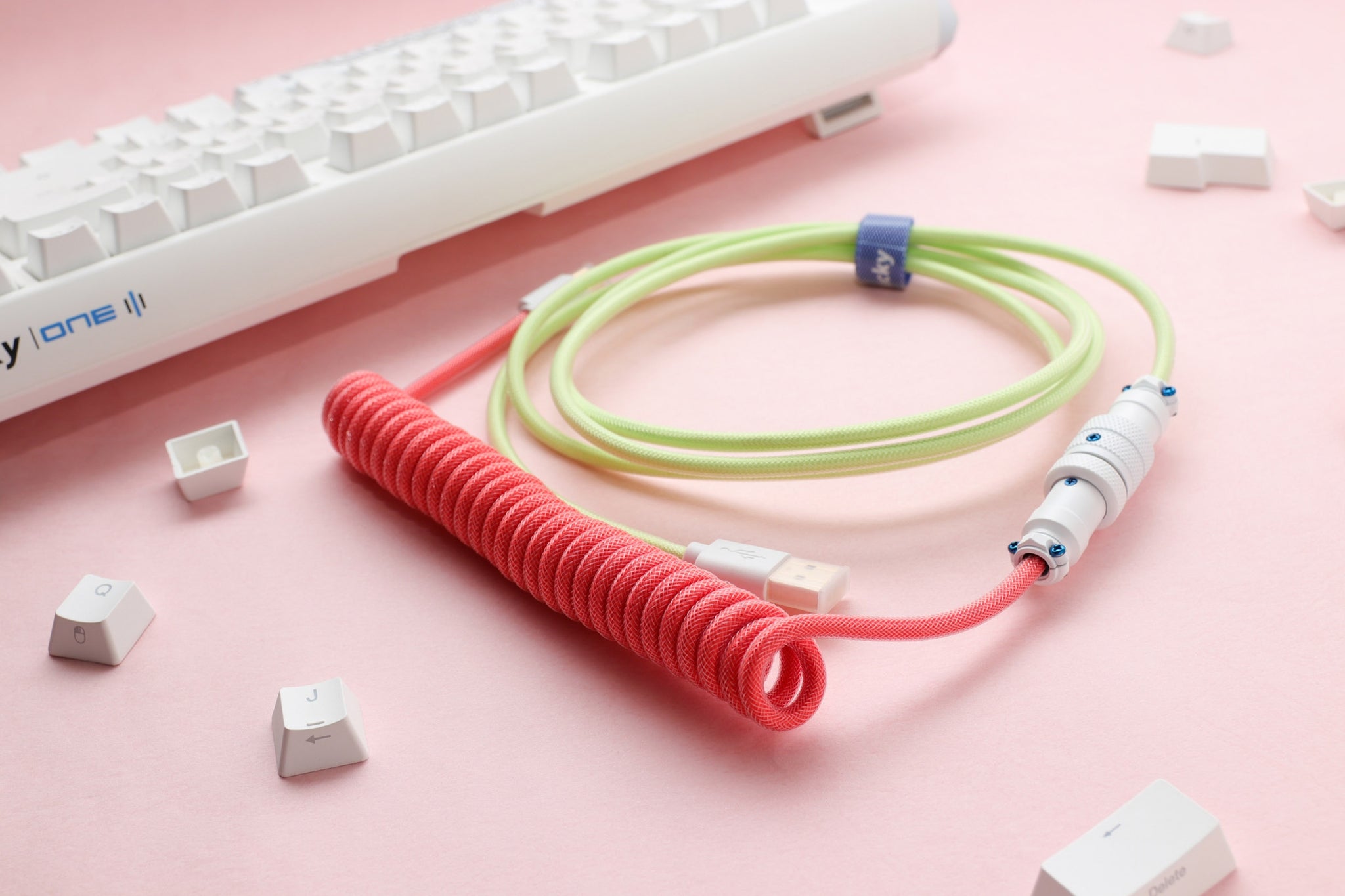 Ducky x MK Strawberry Frog Premicord Custom USB Cable w/ Coil