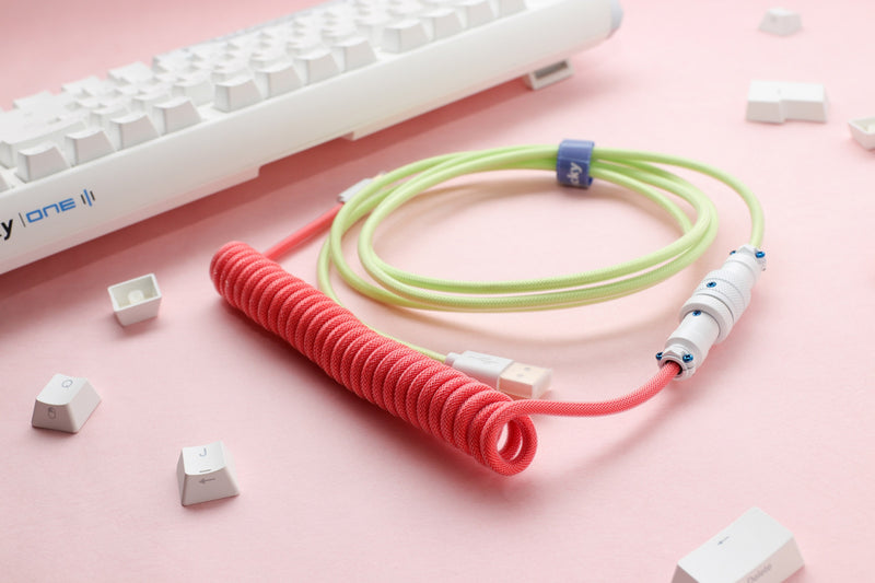 Ducky x MK Strawberry Frog Premicord Custom USB Cable w/ Coil