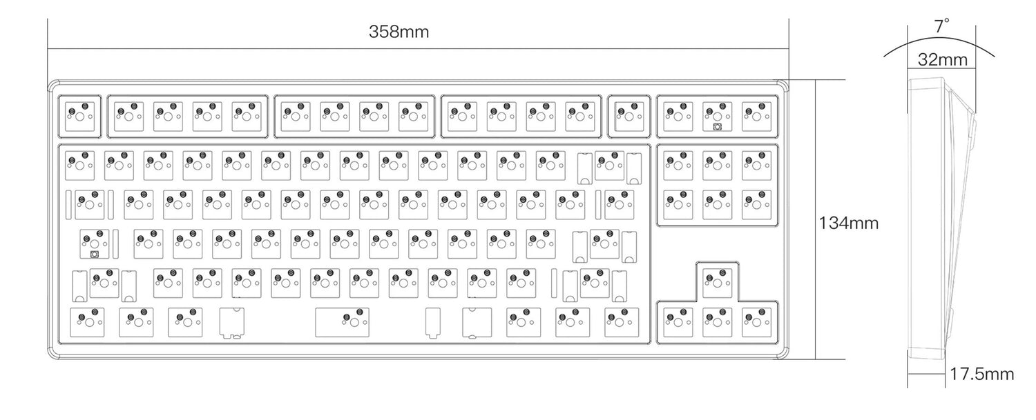 KBDFans Tiger Lite Transparent Green Barebones RGB TKL Hotswap DIY Key