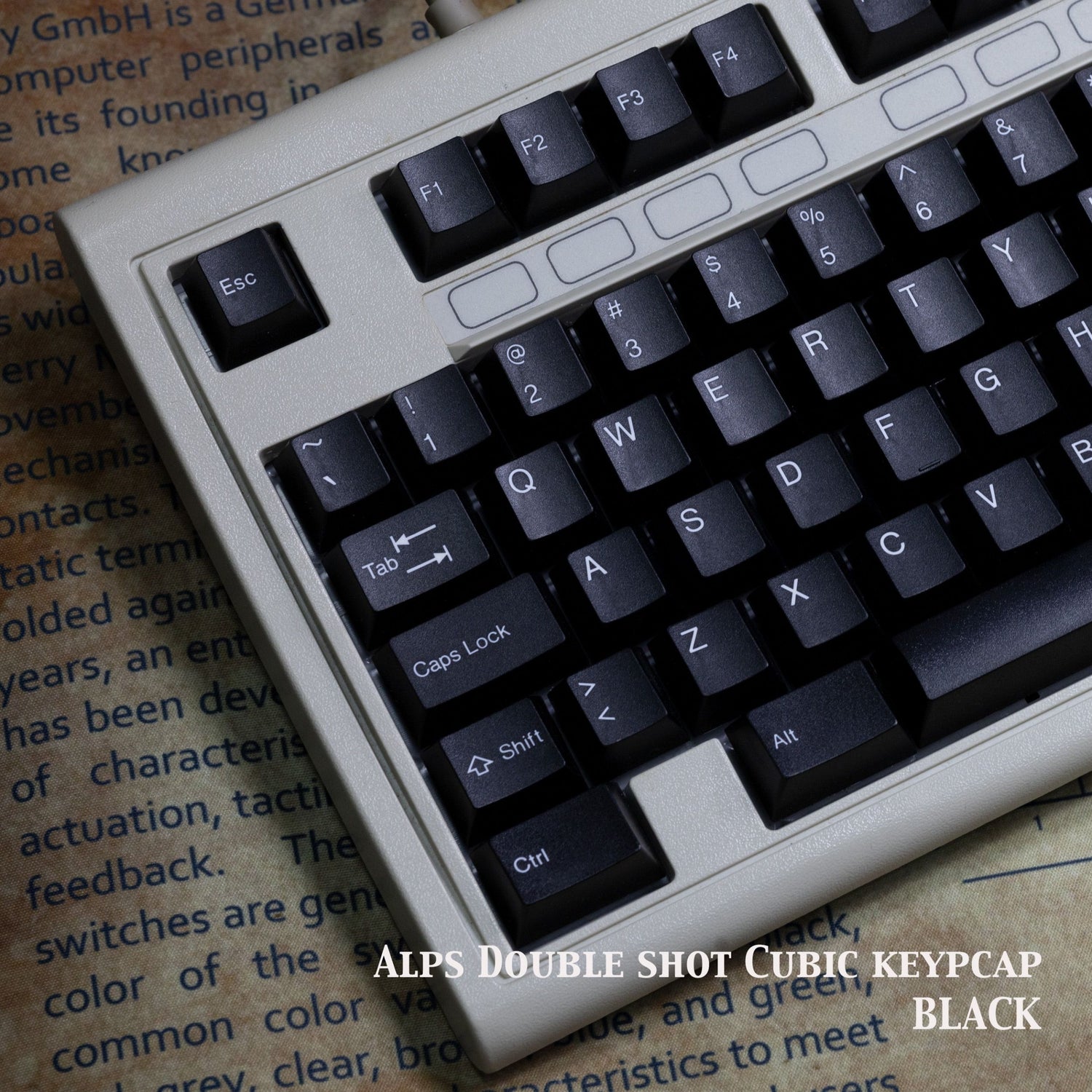 Tai-Hao Black 138 Key Cubic Profile Double Shot ABS ALPS Keycap Set
