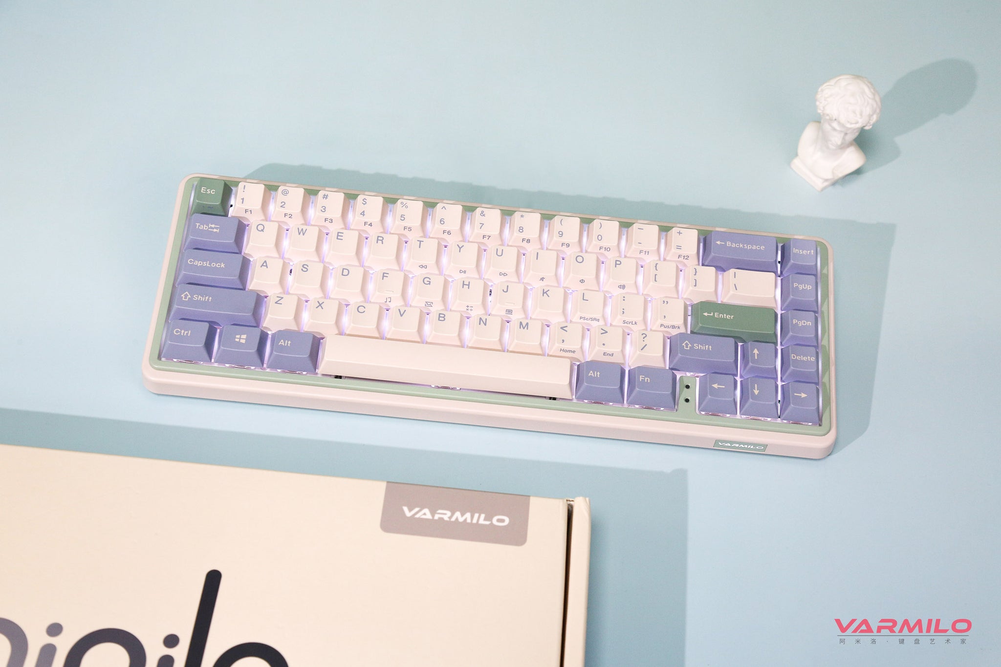 Varmilo Minilo VXT67 Eucalyptus 65% Hotswap Wireless RGB Mechanical Ke