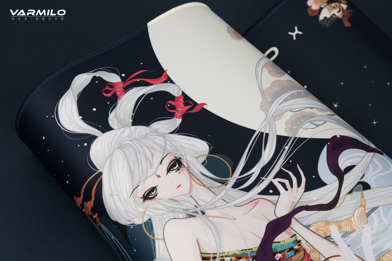 Varmilo Extra Large Flying to the Moon Desk Mat with Stitched Edges