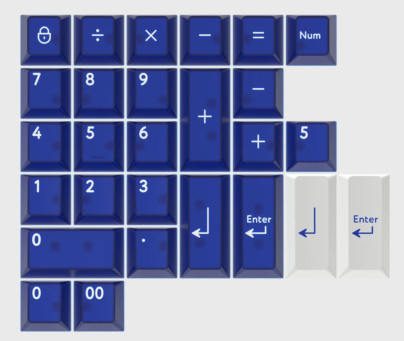 KBDFans PBTfans Klein Blue Numpad Kit Translucent 27 Key Cherry Profil