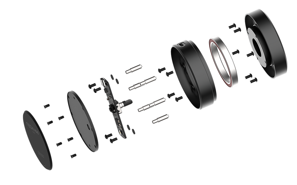 Binepad Low Profile Silver CNC Machined Rotary Encoder Knob