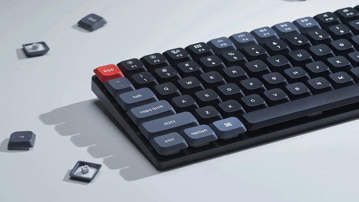 Keyboards with low profile keycaps
