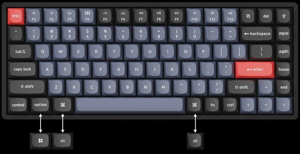 Keychron K2 Pro 75% Bluetooth RGB Win + Mac Double Shot PBT Mechanical