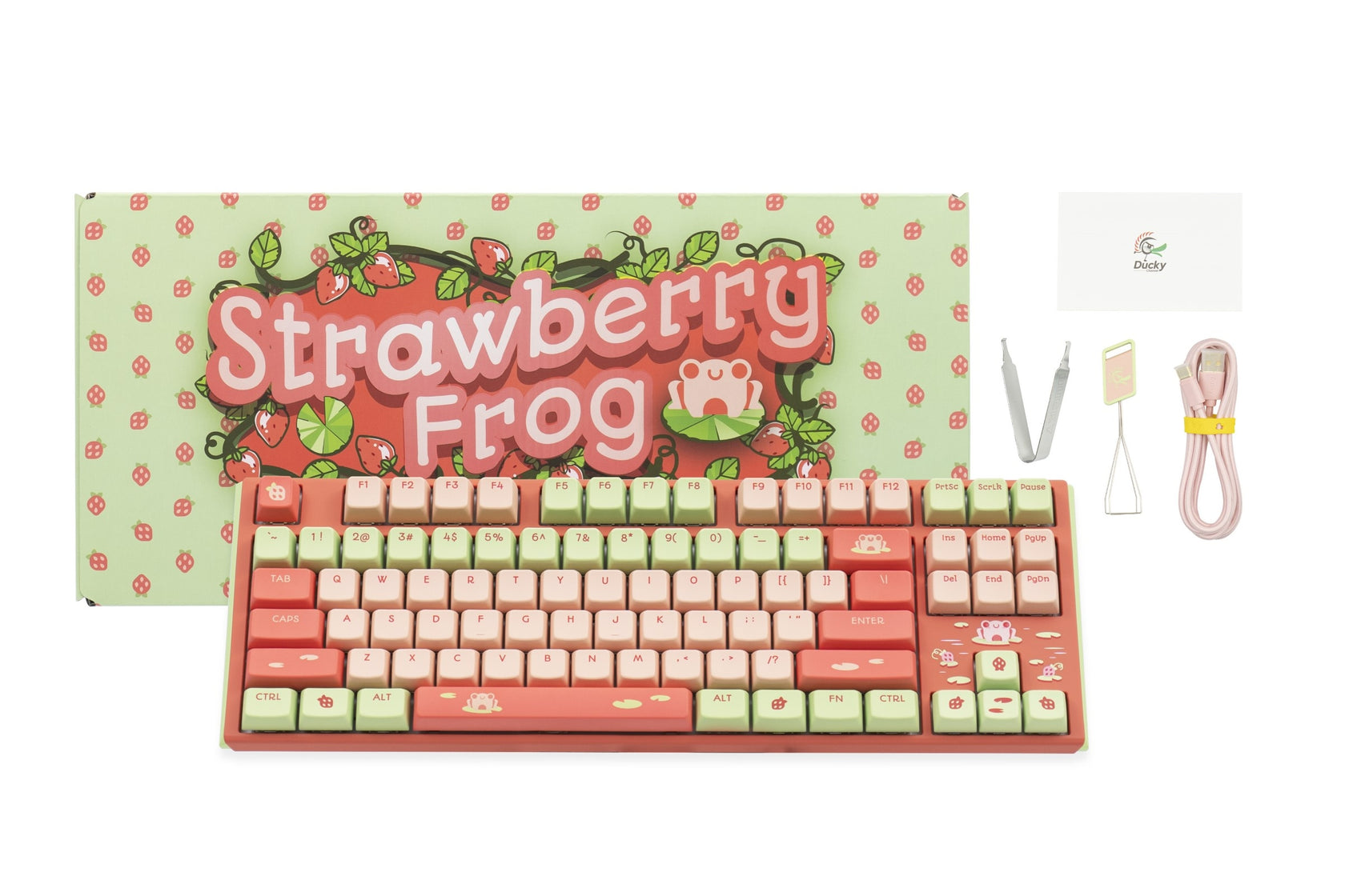 Ducky x MK Strawberry Frog One 3 TKL Hotswap RGB Keyboard w/ Quack Mec
