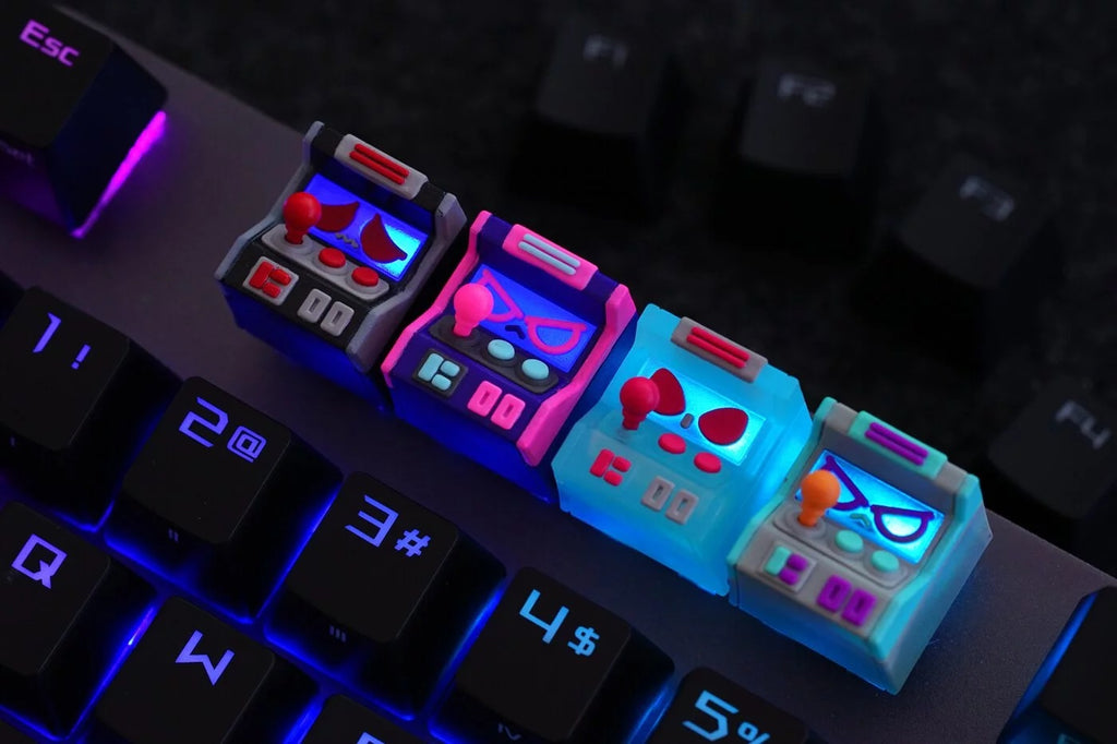 Hot Keys Project HKP Error Smart Trans Blue Red Artisan Keycap