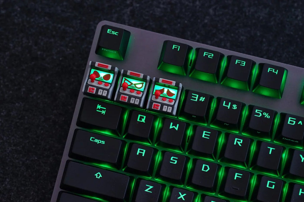 Hot Keys Project HKP Error Sad Black Grey Red Artisan Keycap