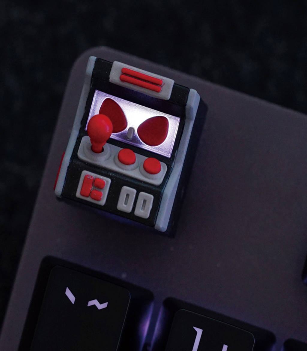 Hot Keys Project HKP Error Smart Black Grey Red Artisan Keycap