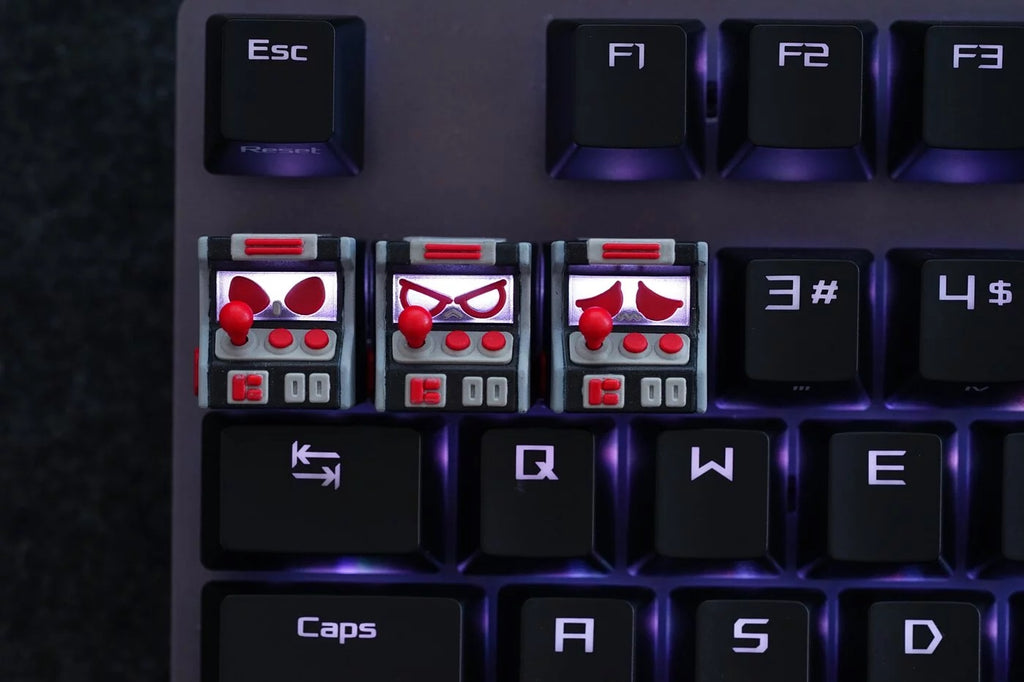 Hot Keys Project HKP Error Smart Black Grey Red Artisan Keycap