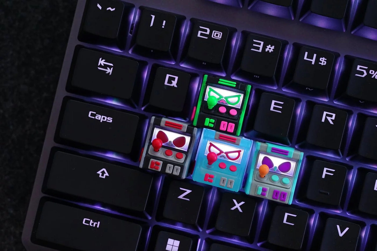 Hot Keys Project HKP Error Smart Black Grey Red Artisan Keycap
