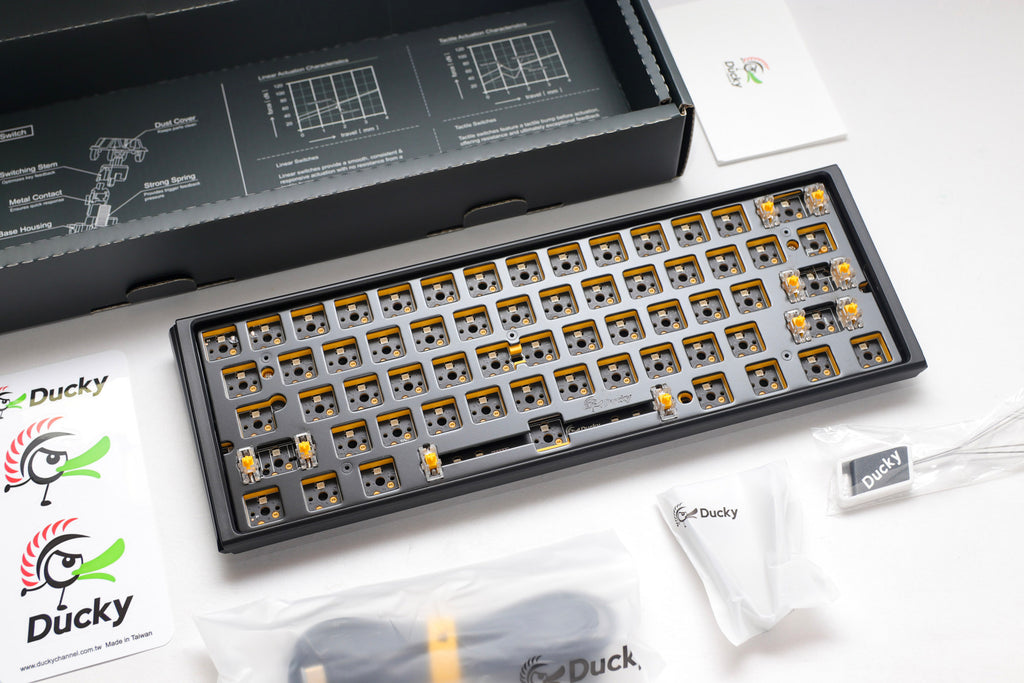 Ducky One 3 Mini Black Barebones 60% Hotswap RGB Mechanical Keyboard