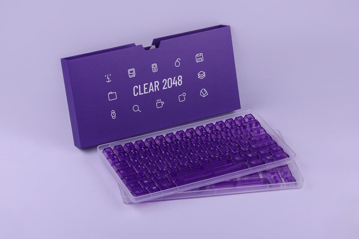 KBDFans Clear 2048 Translucent Purple 162 Key Cherry Profile Polycarbo