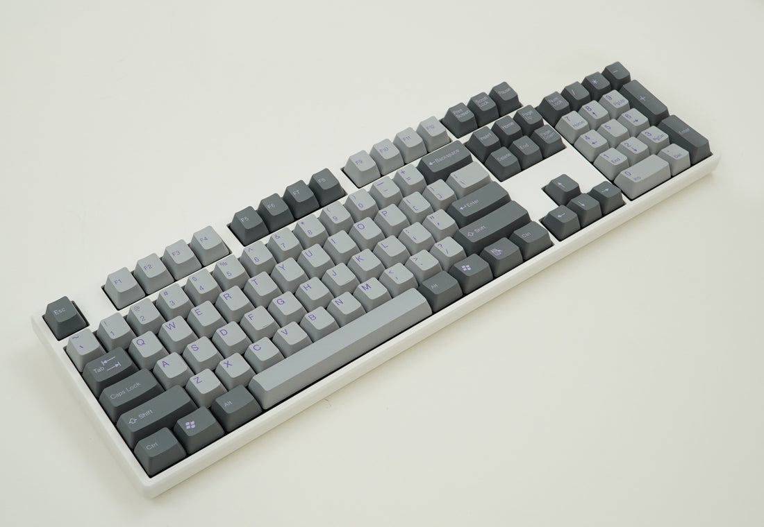 Tai-Hao Grey / Dark Grey w/ Purple Legends 104 Key OEM Profile PBT Dou