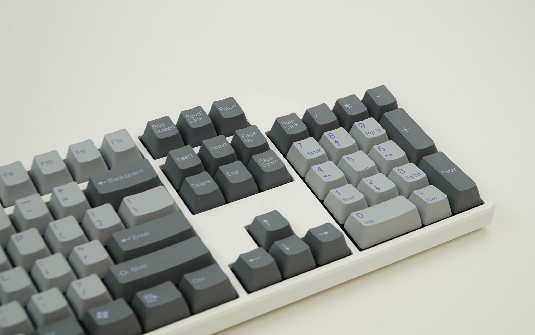 Tai-Hao Grey / Dark Grey w/ Purple Legends 104 Key OEM Profile PBT Dou