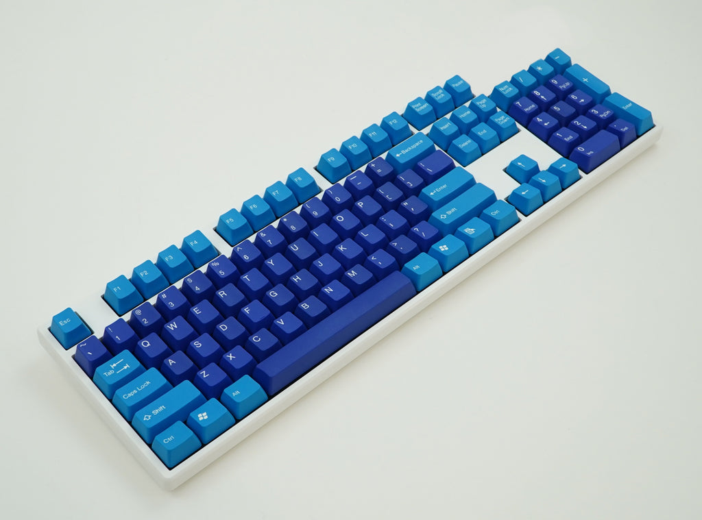 Tai-Hao Blue / Light Blue 104 Key OEM Profile Double Shot ABS Keycap S