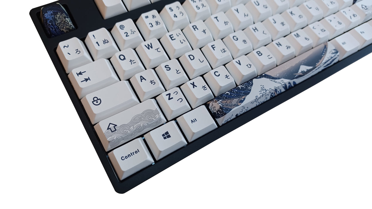 KBParadise Great Wave Japan 126 Key Cherry Profile Dye Sub PBT Keycap