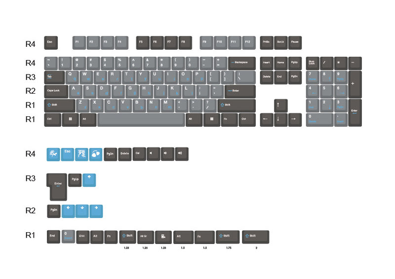 Ducky Skyline 133 Key Cherry Profile Triple Shot PBT Keycap Set