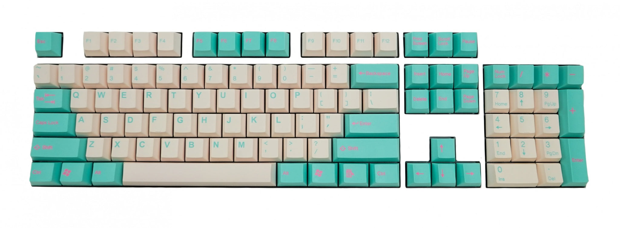 Tai-Hao Aquamarine 104 Key Cubic Profile Double Shot ABS Keycap Set