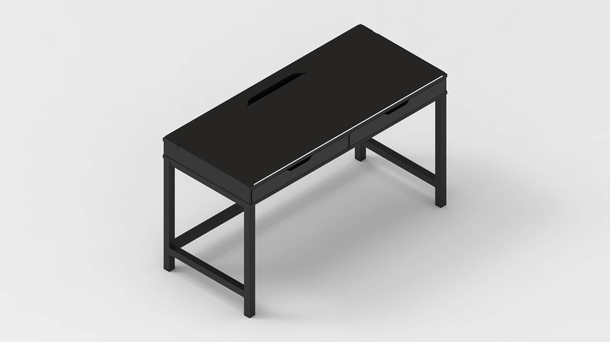 Black w/ White Stitching IKEA ALEX Desk Mat (52" / 132 cm) Full-desk M
