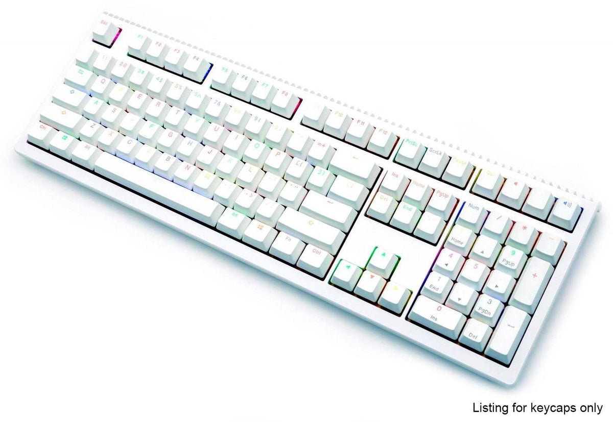 Ducky White Seamless Backlit 108 Key OEM Profile PBT Keycap Set