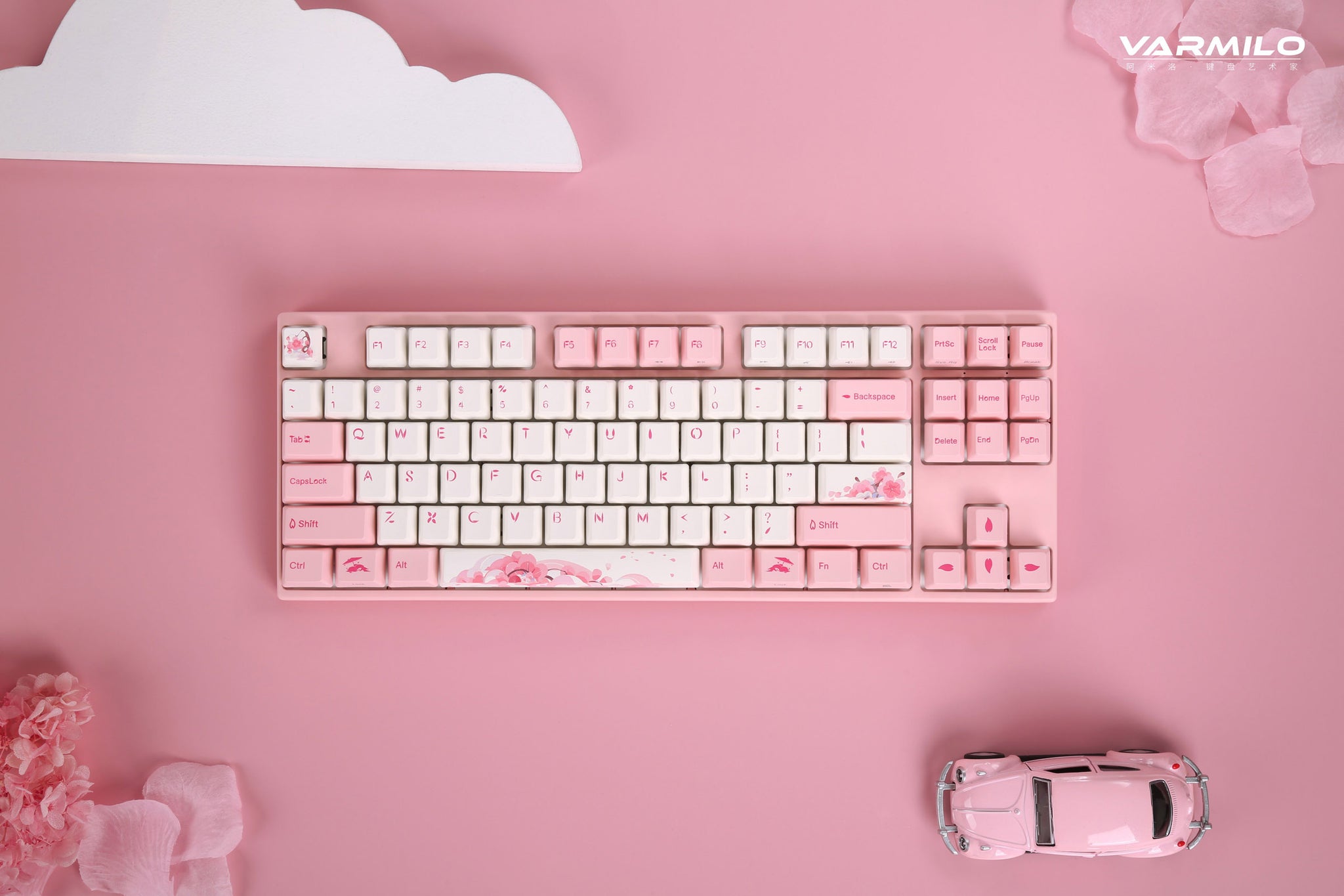 Varmilo VPH87 Sakura R2 White LED Mechanical Keyboard