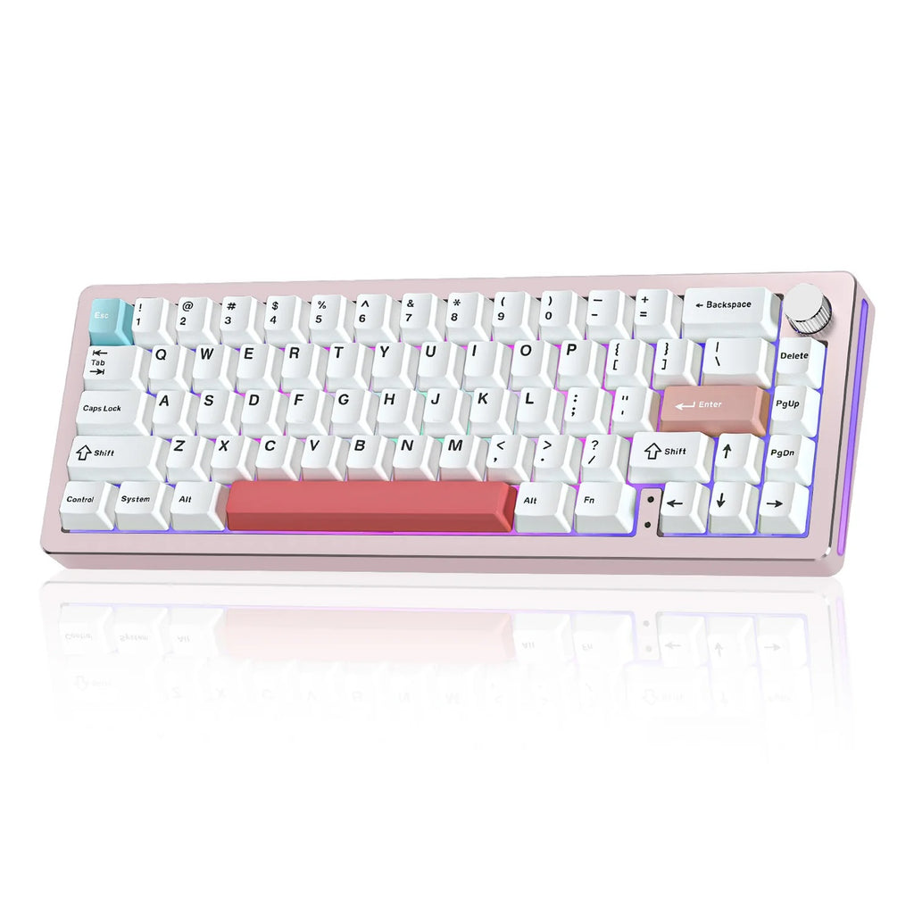 Yunzii AL66 Pink Aluminum 65% Hotswap Bluetooth + 2.4 GHz. RGB Mechani