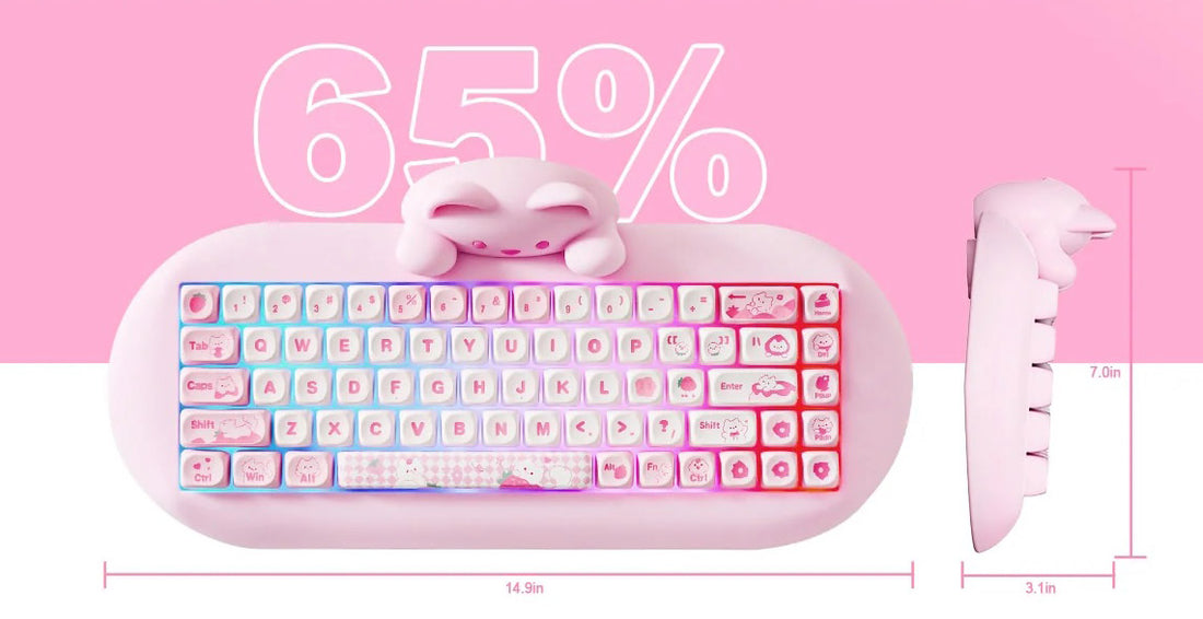 Yunzii C68 Cat Silicone 65% Hotswap Bluetooth + 2.4 GHz. RGB Mechanica