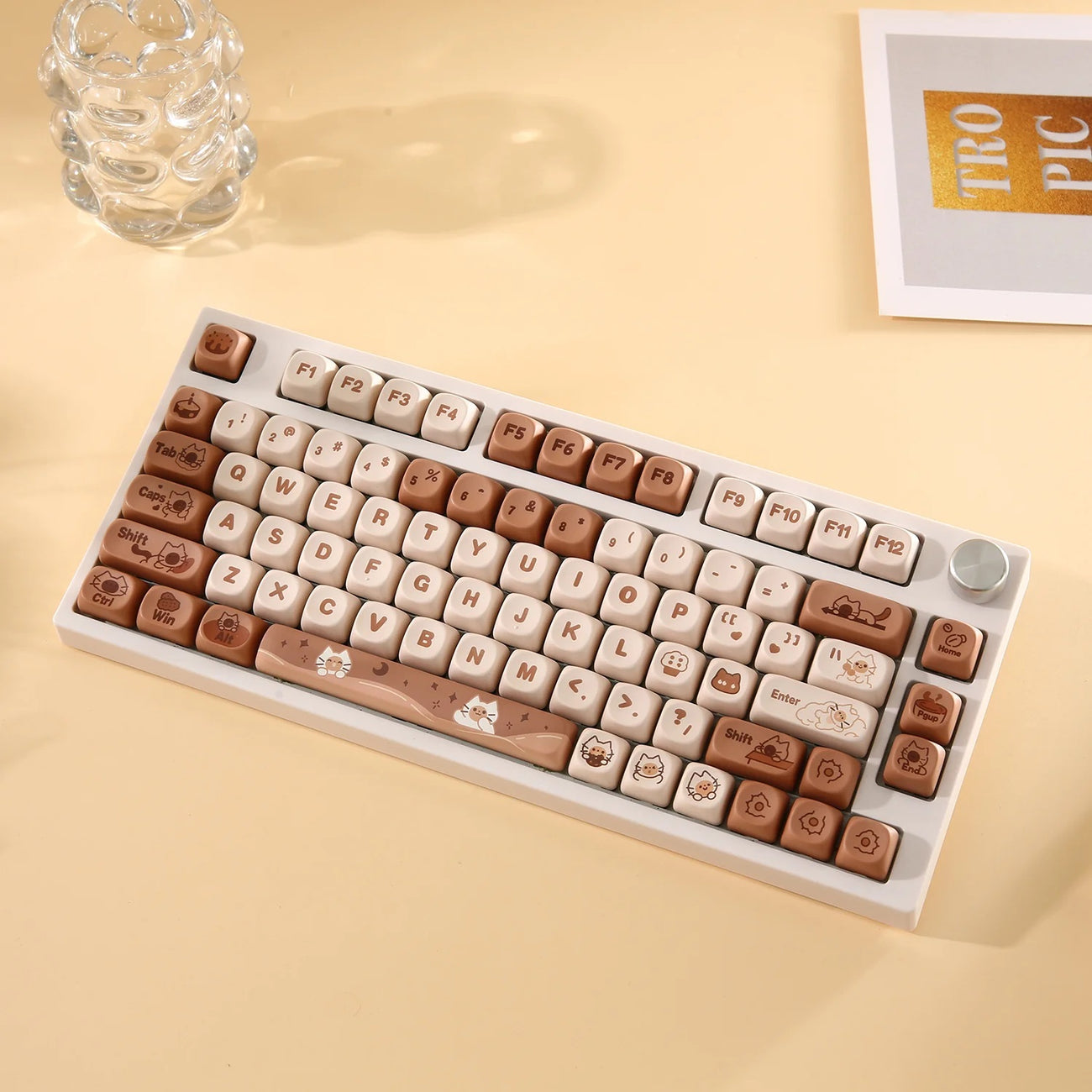 Yunzii Meow Meow Coffee 141 Key MOA Profile Dye Sub PBT Keycap Set