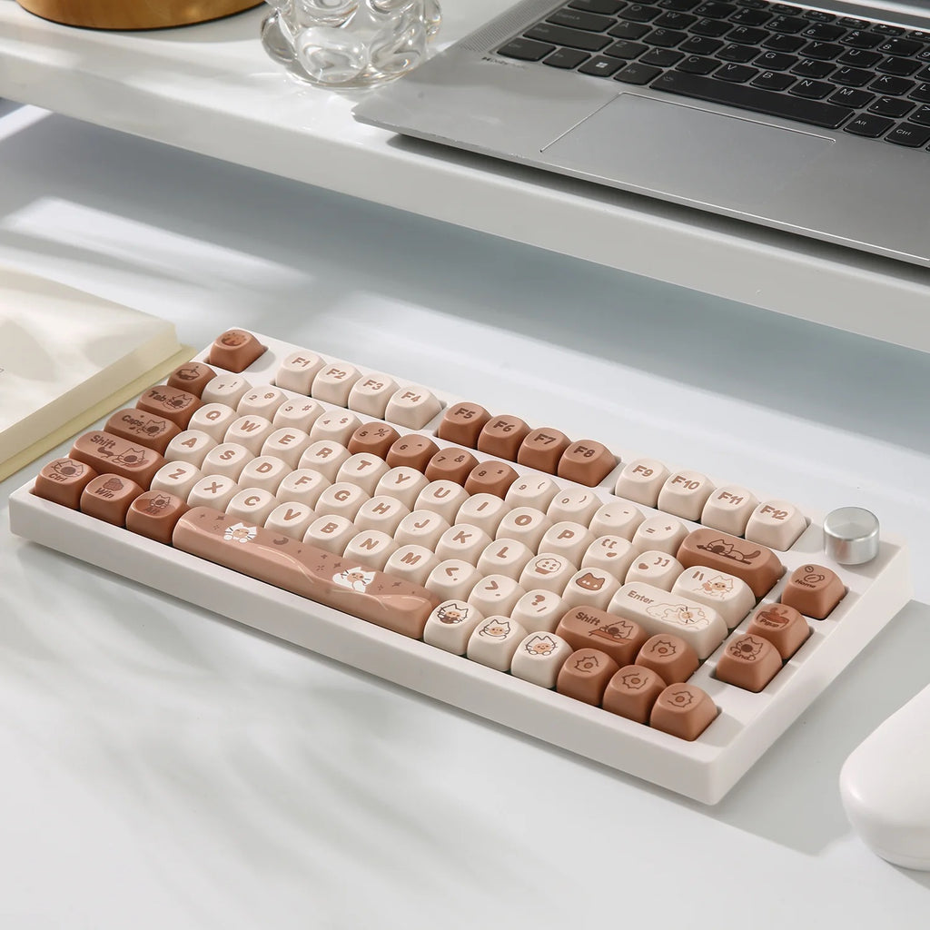 Yunzii Meow Meow Coffee 141 Key MOA Profile Dye Sub PBT Keycap Set