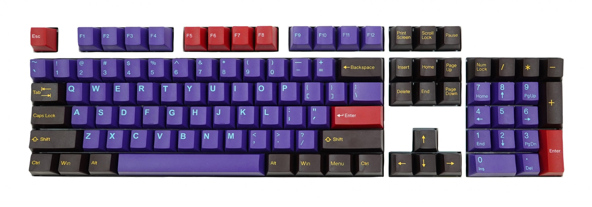 Tai-Hao Ultraviolet 113 Key Cubic Profile Double Shot ABS Keycap Set