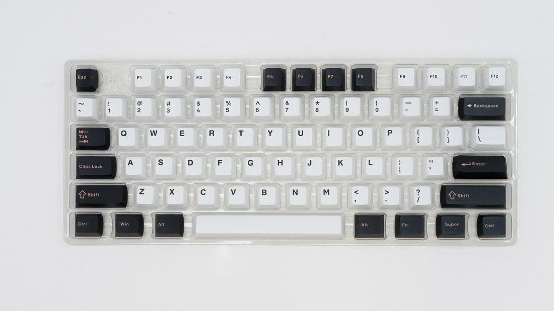 Meko Pink / Black / White 147 Key Cherry Profile Double Shot PBT Keyca