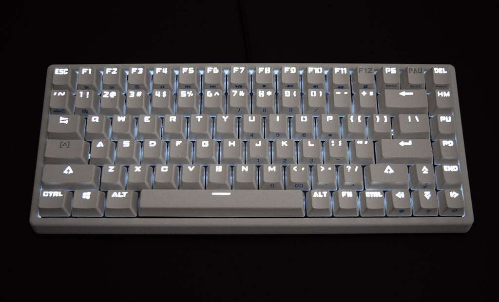 MK MK84 White Case Blue LED 75% Mechanical Keyboard